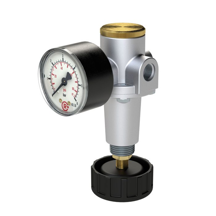 RIEGLER constant pressure regulator incl. manometer, BG1, G3/8, 0.2 - 6 bar
